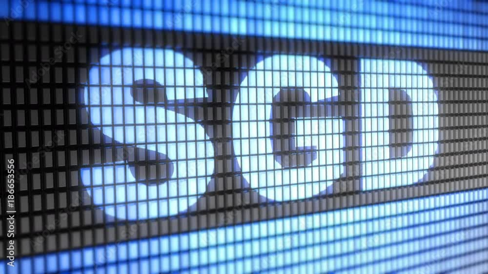 Singapore dollar sign on the Screen. 4K Resolution. Encoder Prores 4444 ...