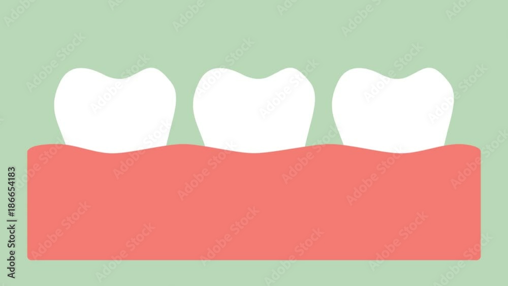 first tooth or baby teeth - dental cartoon 2d animation in 4K Stock ...