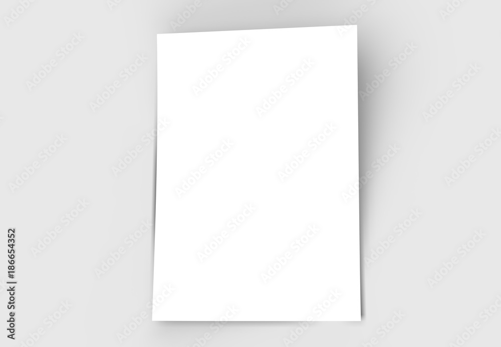 A4 format empty paper note template. White sheet paper mock up. 3D ...