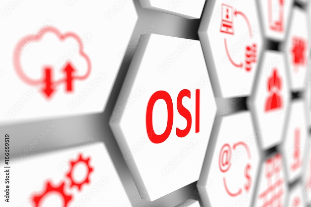 OSI concept cell blurred background 3d illustration Stock Illustration ...