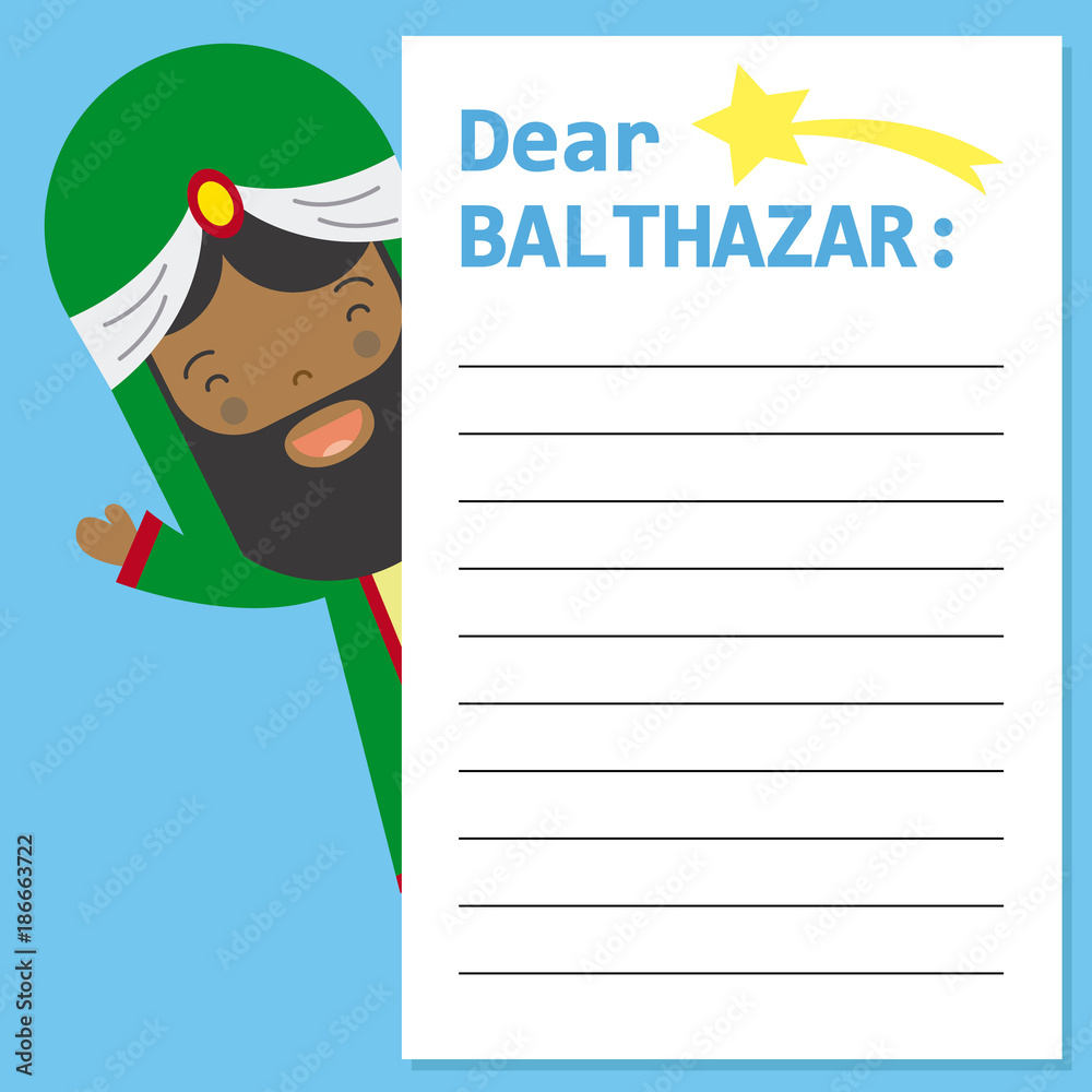 letter to King Balthazar. Space for text Stock Vector | Adobe Stock