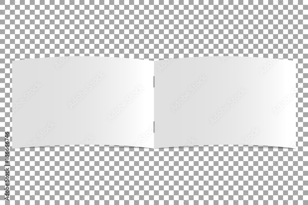 Open blank magazine template on transparent background. Horizontal ...