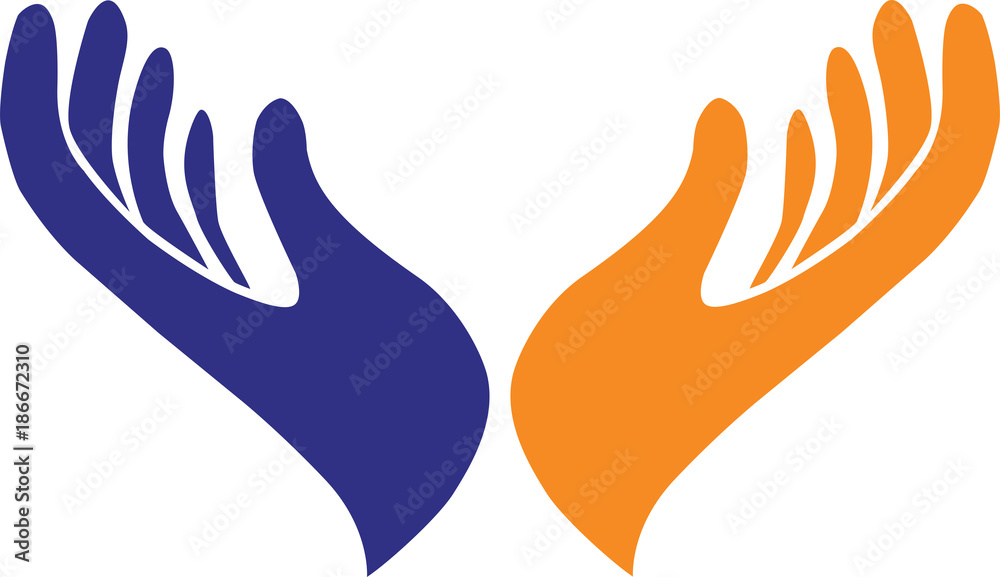 Open empty hands vector. Concept for shelter, care or protection Stock ...