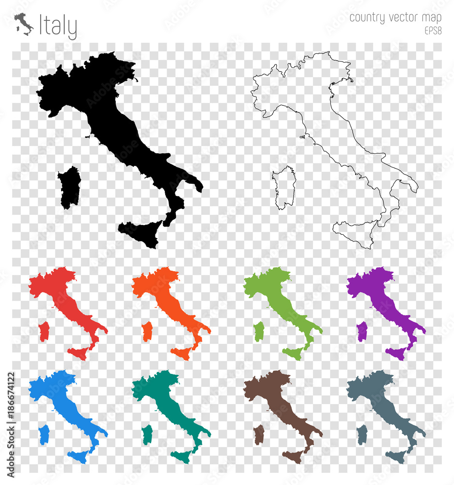Italy Map Outline Vector