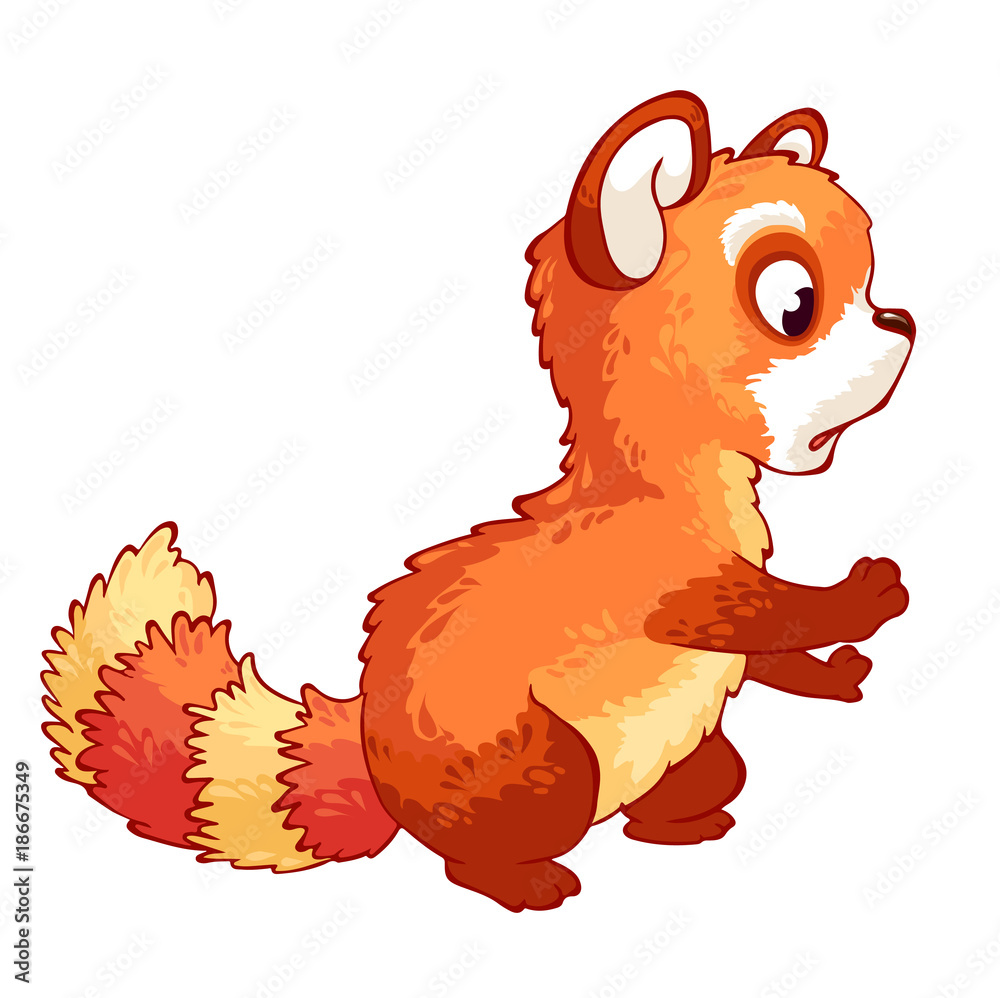 cute surprised red Panda. Cartoon vector character. Vector illustration ...