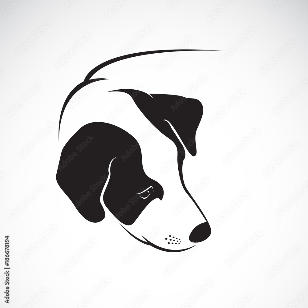 Vector of a dog head design on white background. Pet. Animals. Vector ...