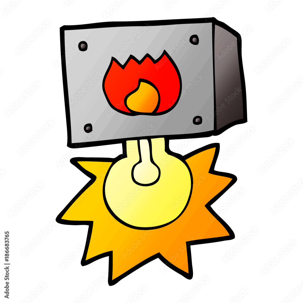 Cartoon Fire Warnign