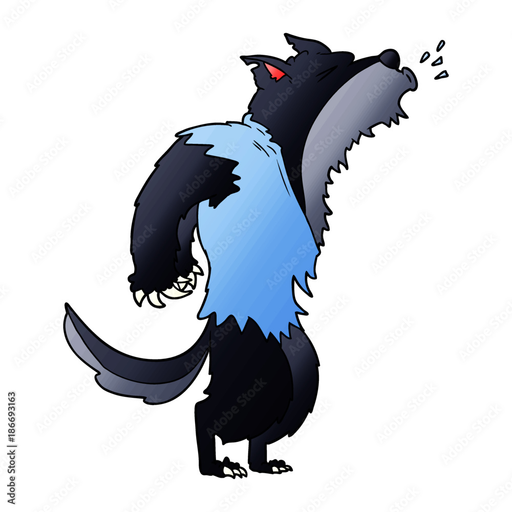 cartoon howling werewolf Stock Vector | Adobe Stock
