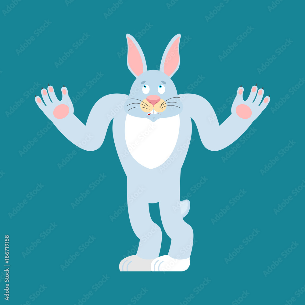 Rabbit confused emoji oops face avatar. Hare perplexed emotions. Animal ...