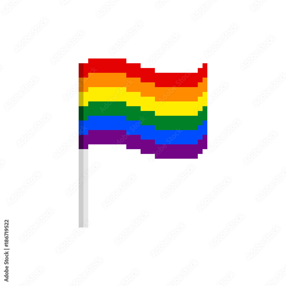 LGBT Pixel flag. Pixelated banner lesbian, gay, bisexual, and ...