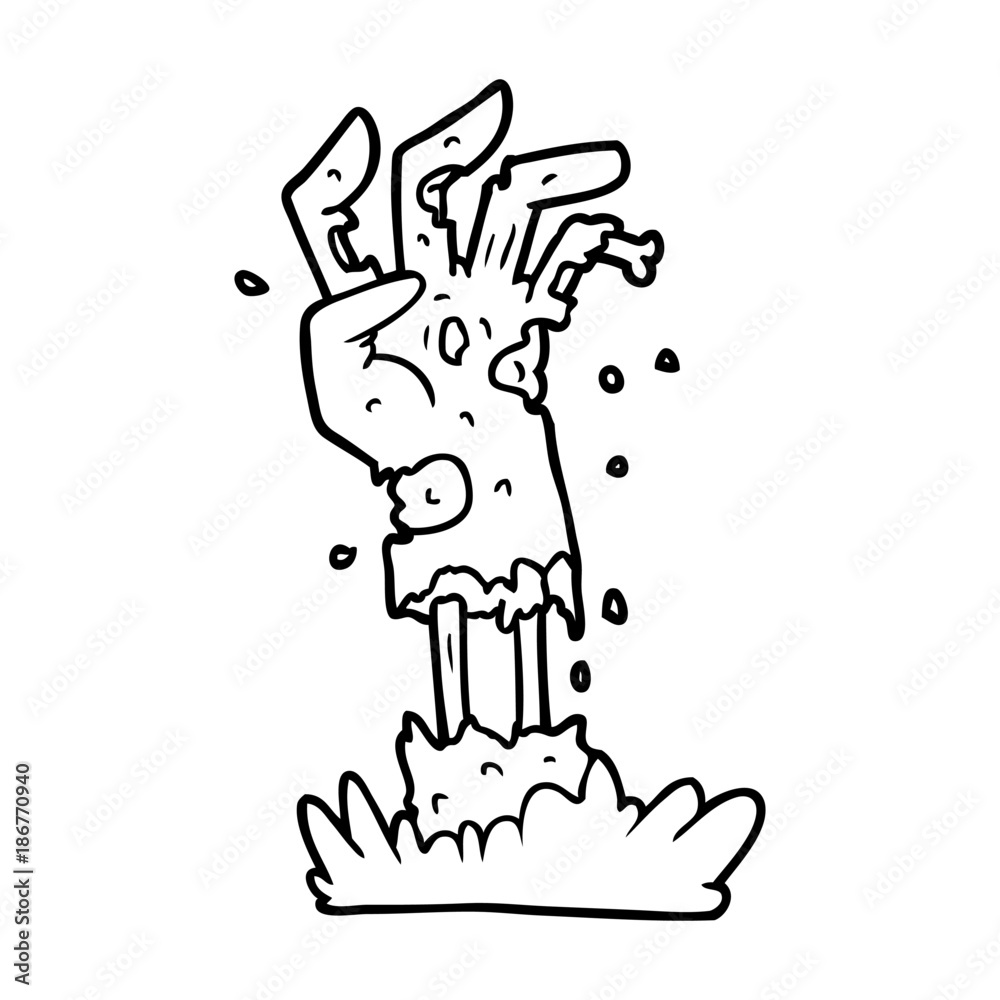 spooky zombie hand cartoon Stock Vector | Adobe Stock