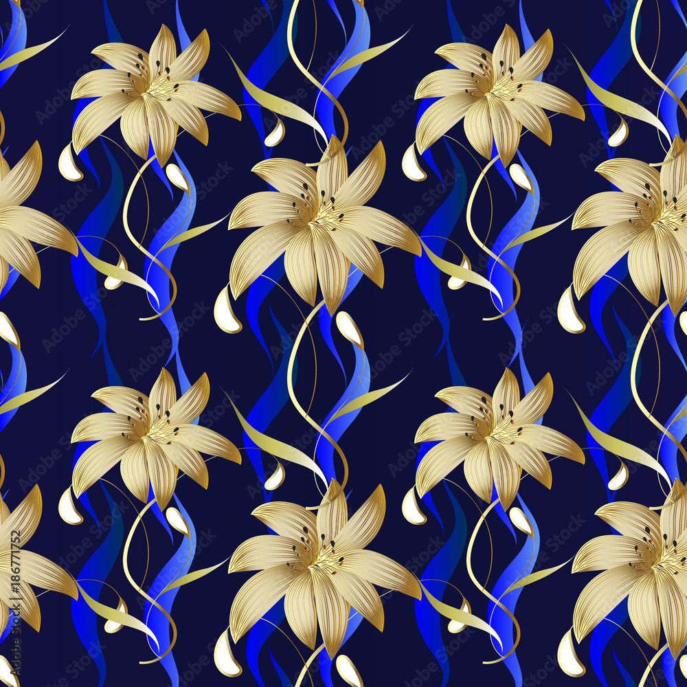 Dark Blue Vintage Pattern