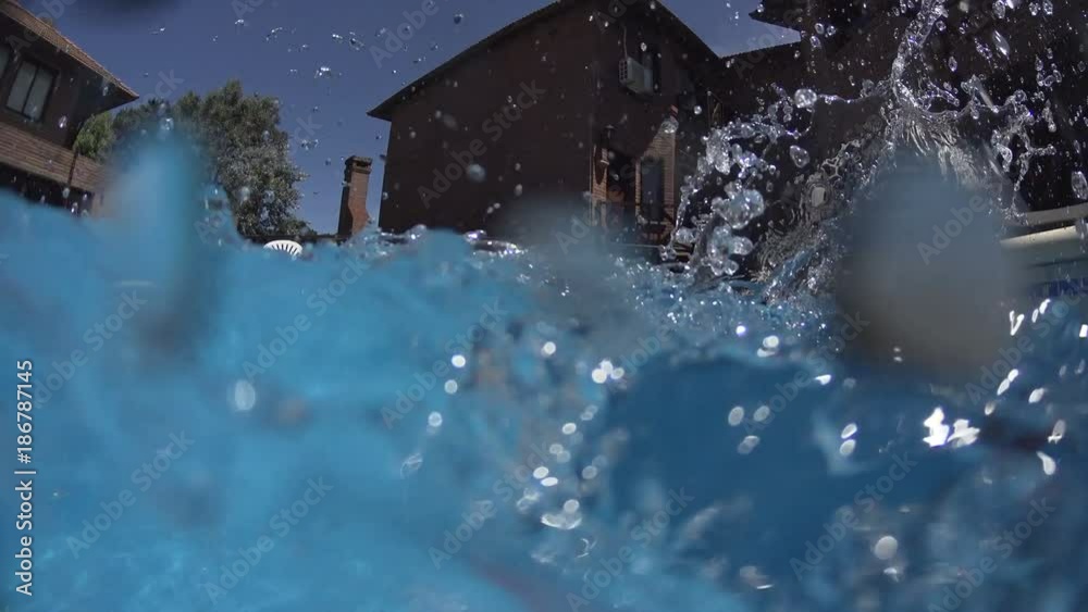 Little boy Swimming and diving in Pool -Slow Motion- For videos about ...