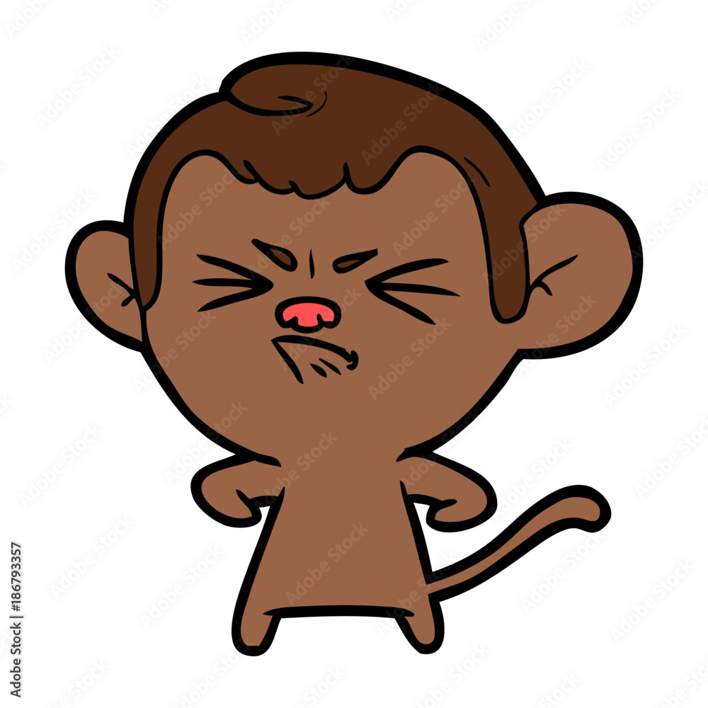 cartoon angry monkey Stock Vector | Adobe Stock