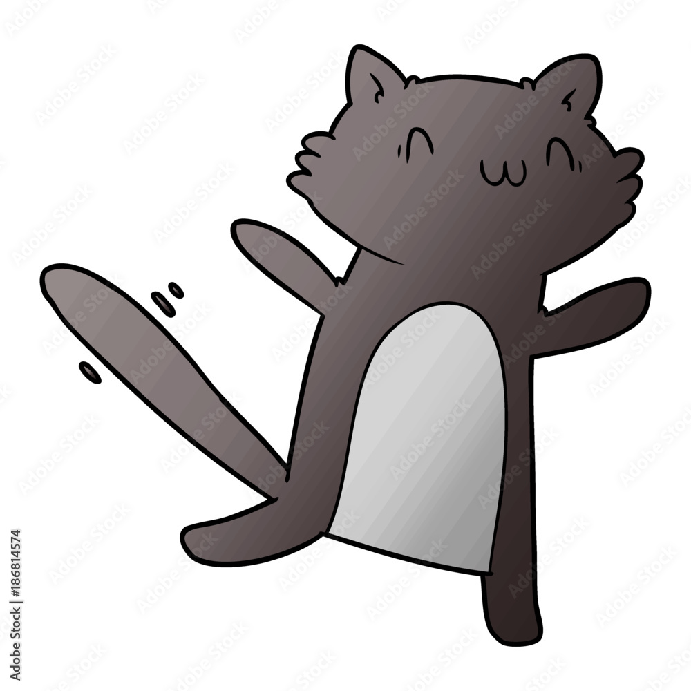 cartoon dancing cat Stock Vector | Adobe Stock