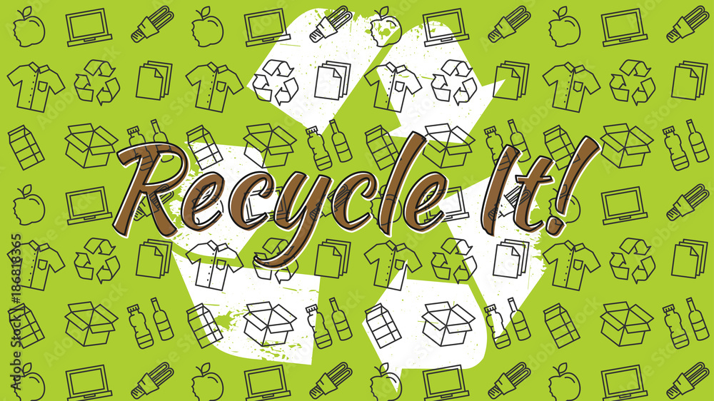 Recycle it vector illustration. Recyclable things (cardboard box ...