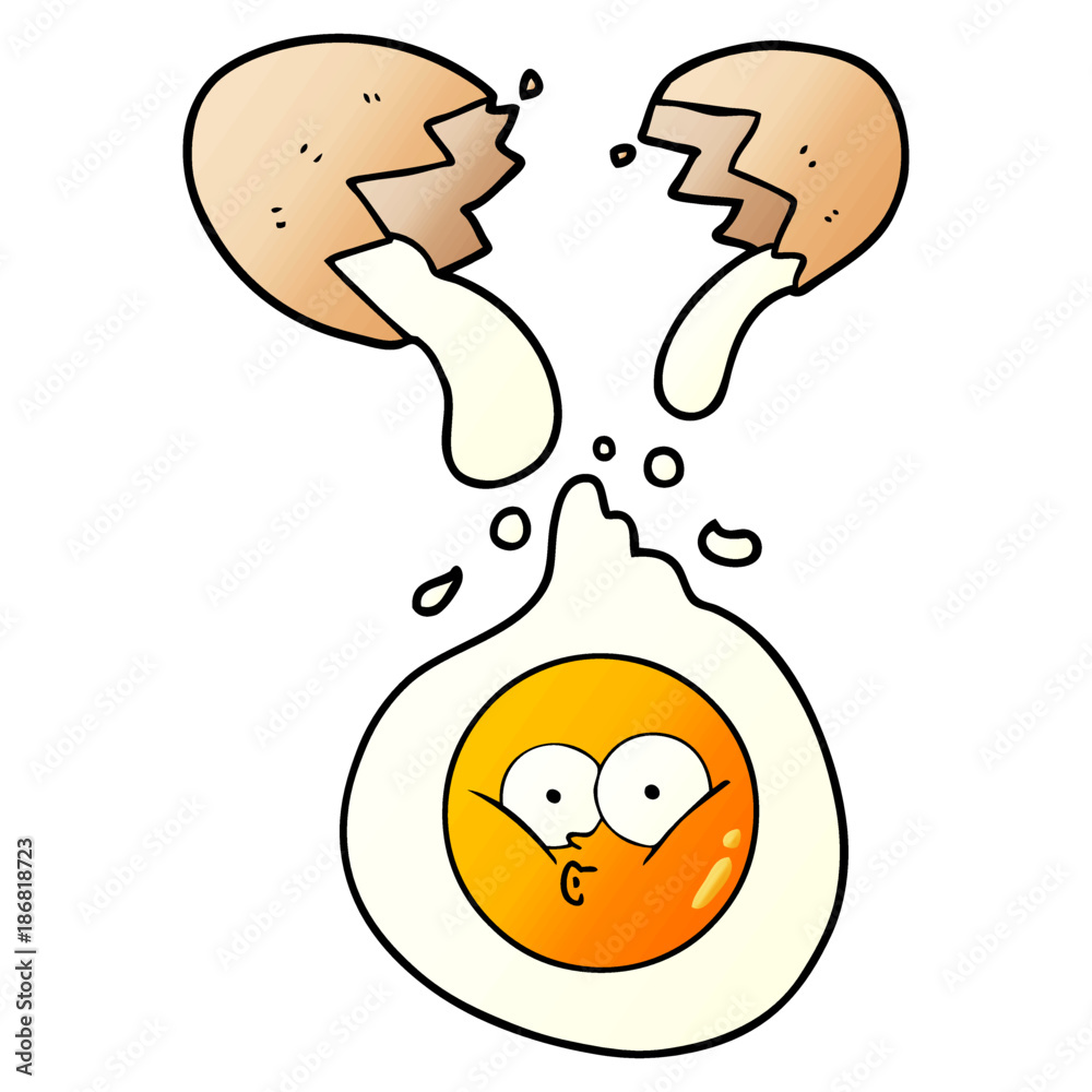 cartoon cracked egg Stock Vector | Adobe Stock