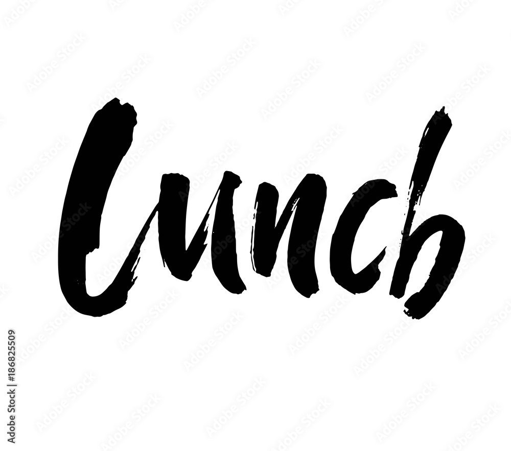 Hand drawn word. Brush lettering with phrase lunch vector de Stock ...