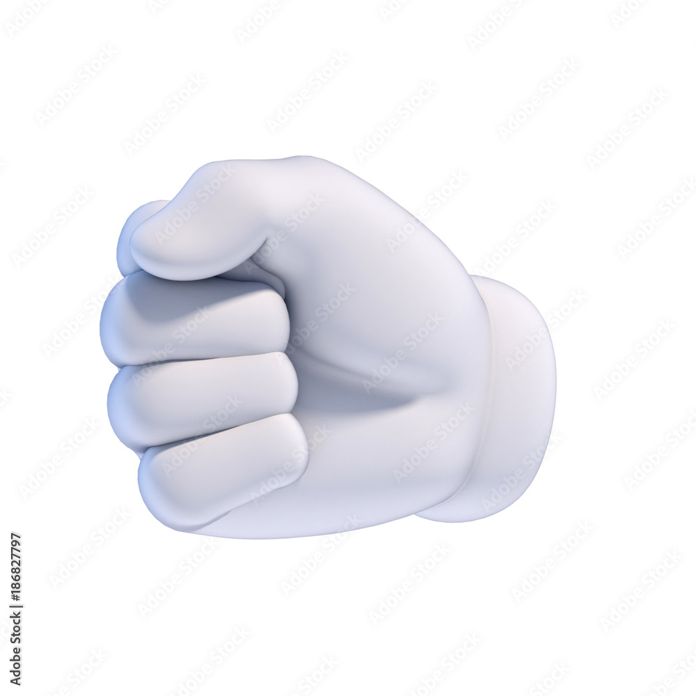 Cartoon hands set - fist 3d rendering Stock Illustration | Adobe Stock
