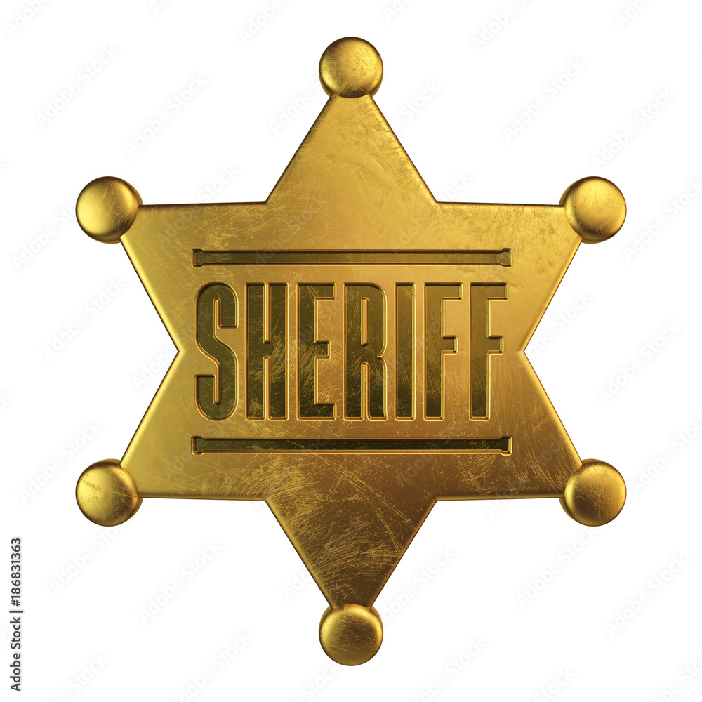Sheriff badge isolated on white background 3d rendering Stock ...