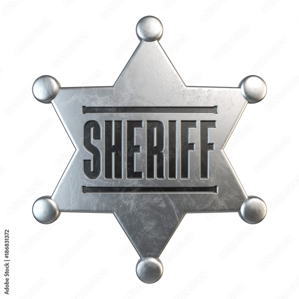 Sheriff badge isolated on white background 3d rendering Stock ...