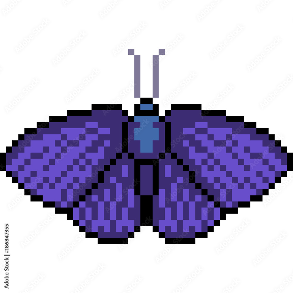 vector pixel art moth Stock Vector | Adobe Stock