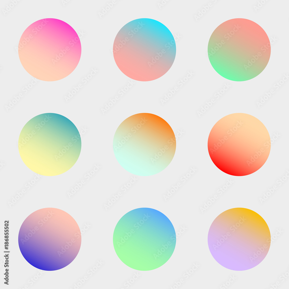 Round gradient set with modern abstract backgrounds. Colorful fluid ...