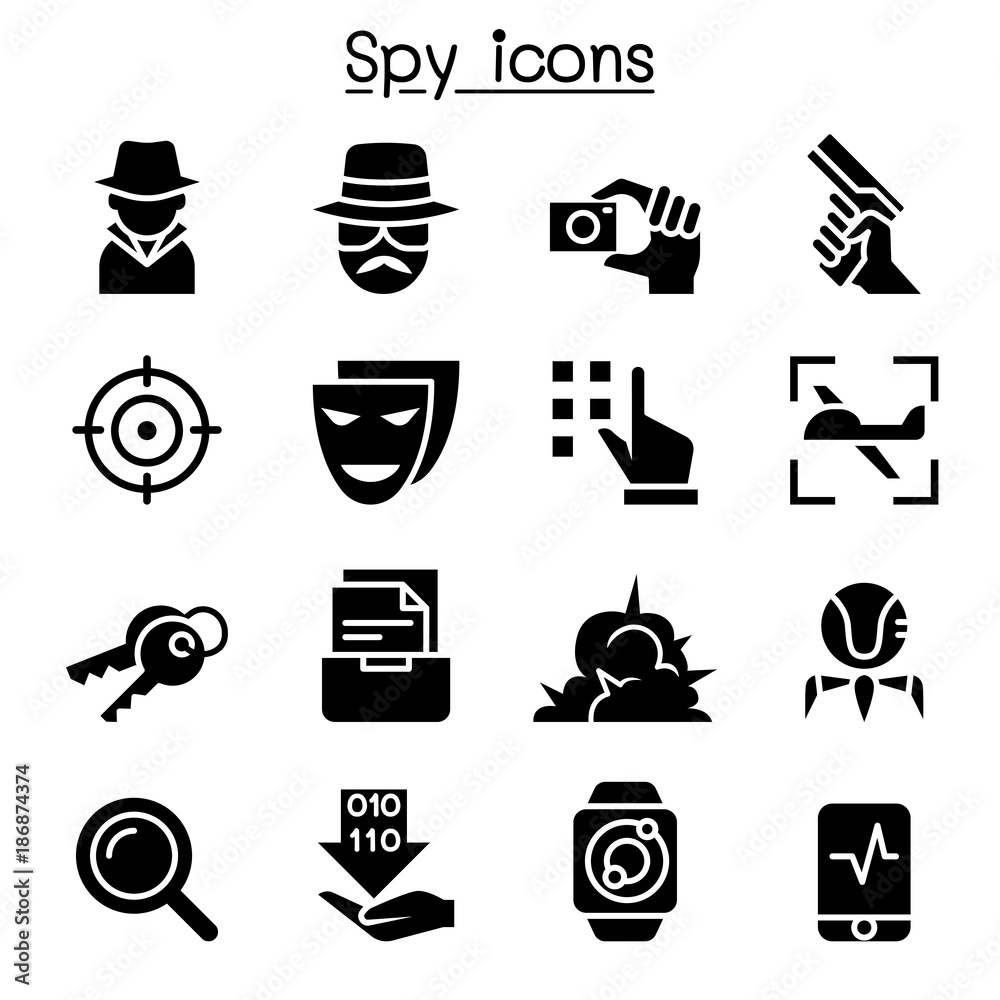 Spy icon set vector illustration graphic design vector de Stock | Adobe ...