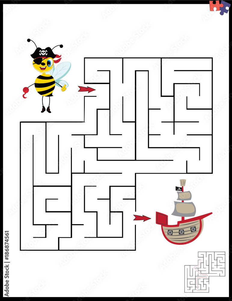 Cartoon Vector Illustration of Education Maze Stock Vector | Adobe Stock