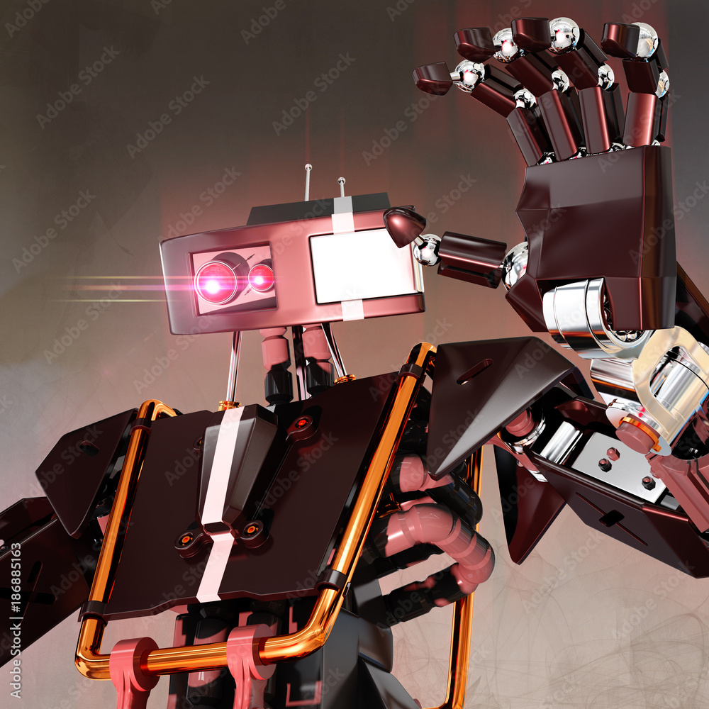 robot representing bad artificial intelligence, 3d rendering Stock ...