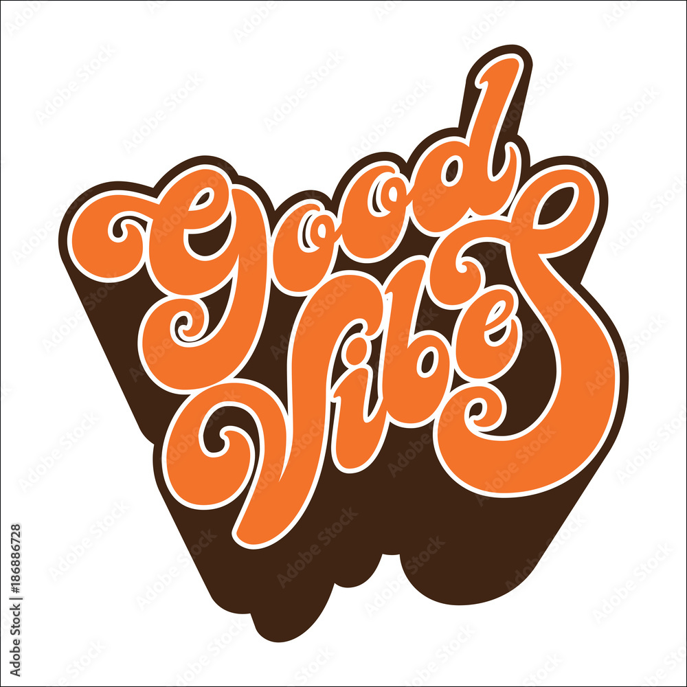 Hand written lettering Good Vibes.Modern calligraphy. Stock Vector ...