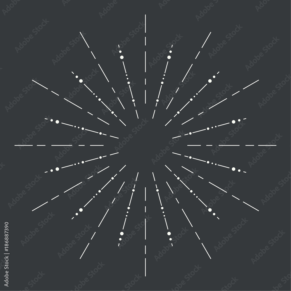 Vintage hipster banners, insignias, radial sunbusrt. Border and frame ...