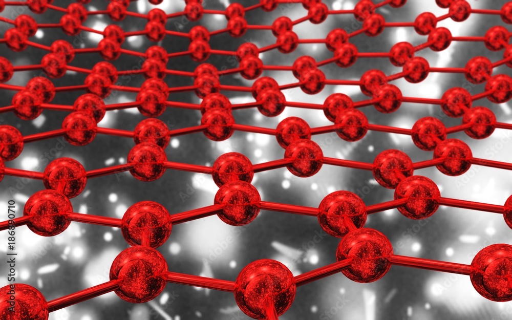 carbon. structure of a carbon molecule on an abstract background. Stock ...