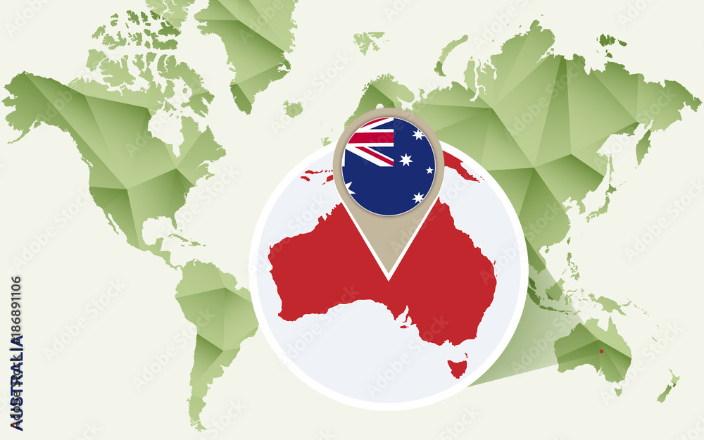 Infographic for Australia, detailed map of Australia with flag. Stock ...