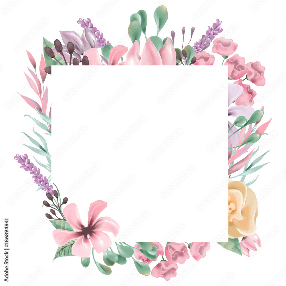 Floral Square Frame