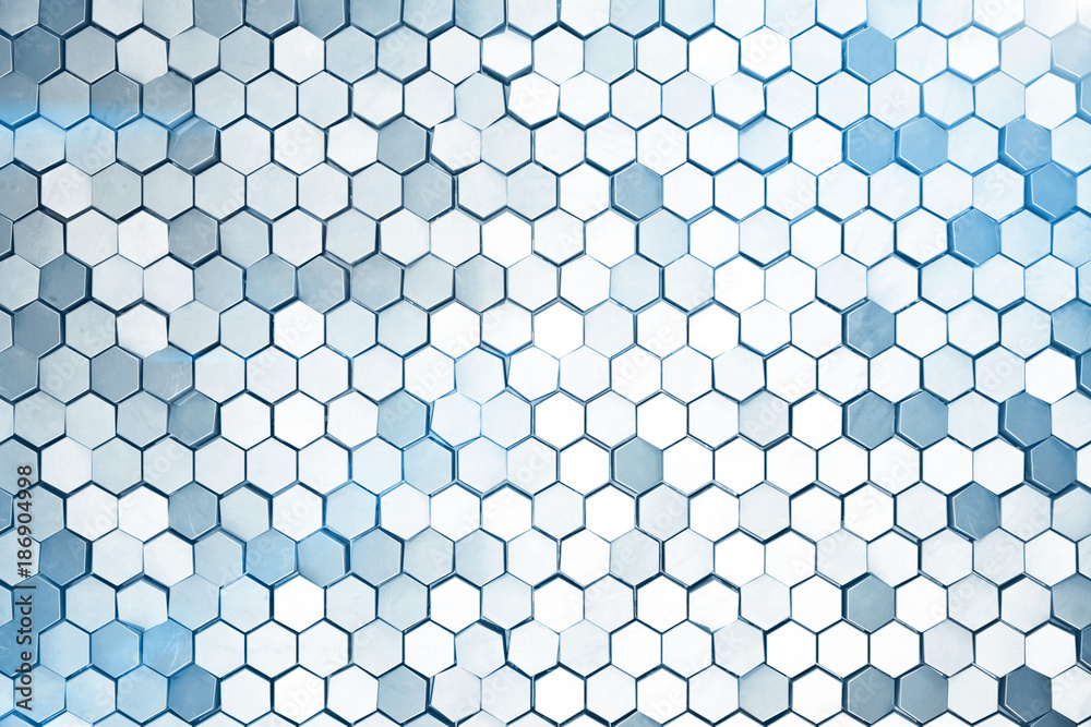Futuristick abstract hexagonal background with depth of field effect ...