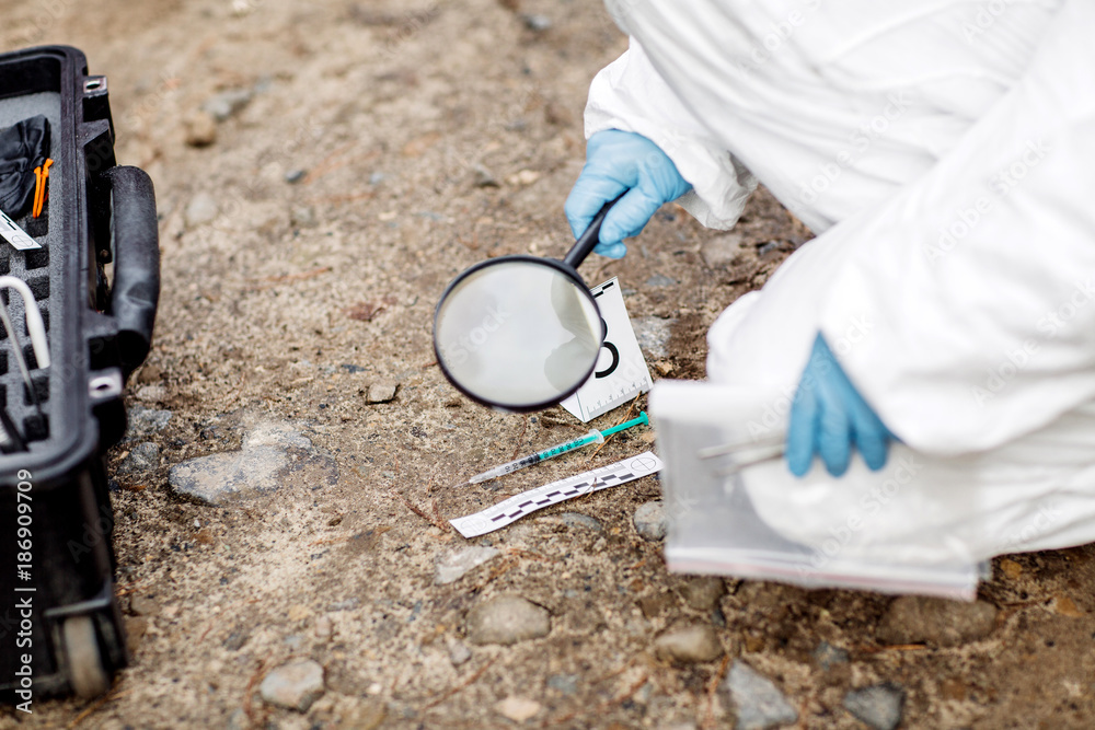Crime scene investigation - collecting evidence Stock Photo | Adobe Stock