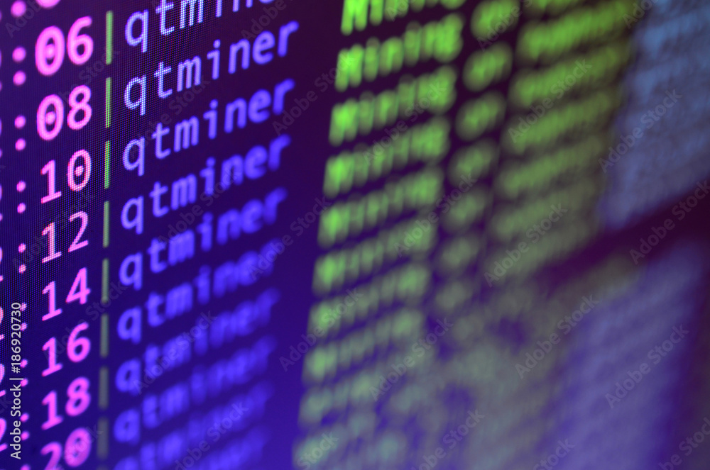 Macro snapshot of the program interface for crypto currency mining on ...