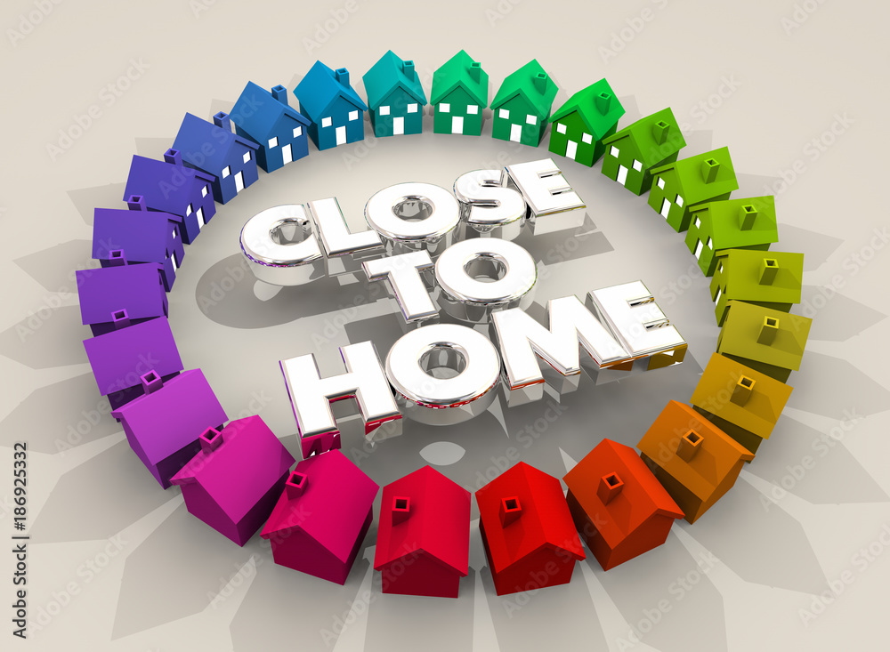 Close to Home Near Location Neighborhood 3d Illustration Stock ...