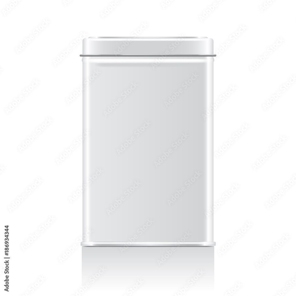 Blank Tin Box Template on White Background Stock Vector | Adobe Stock