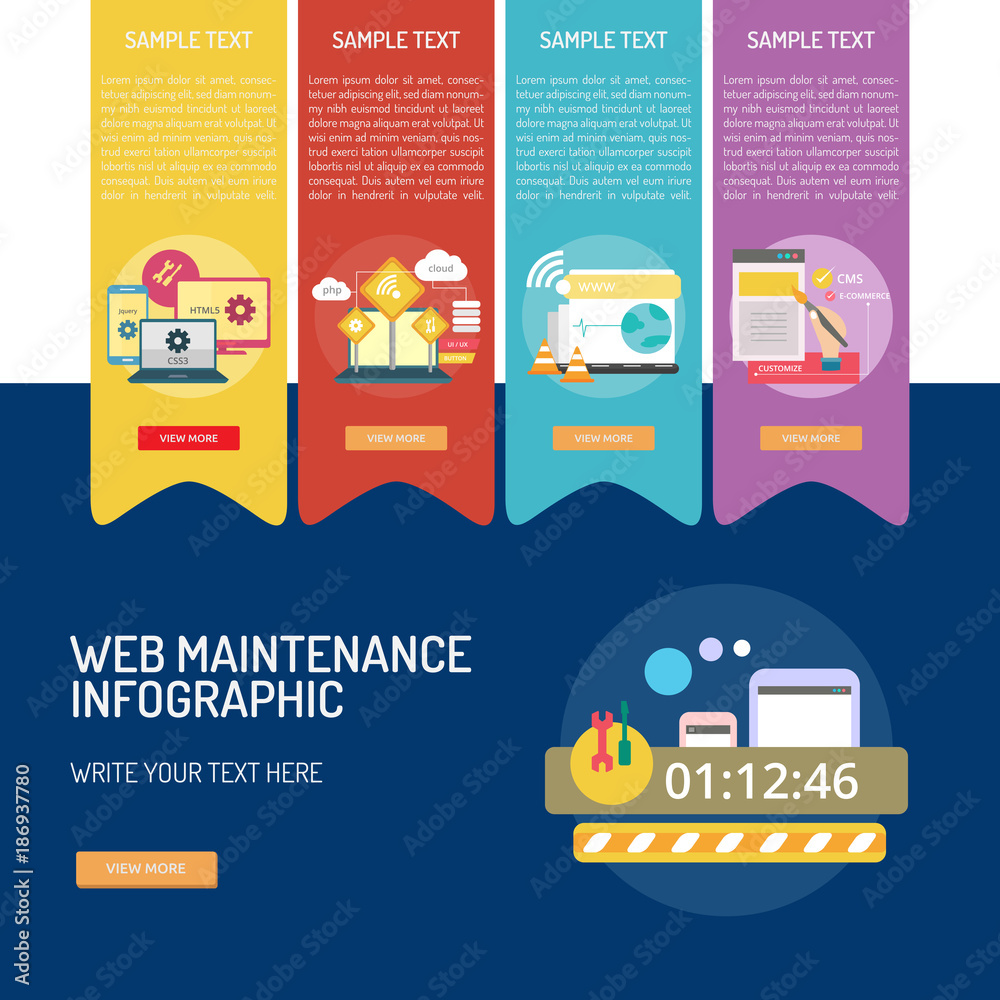Web Maintenance Infographic Stock Vector | Adobe Stock