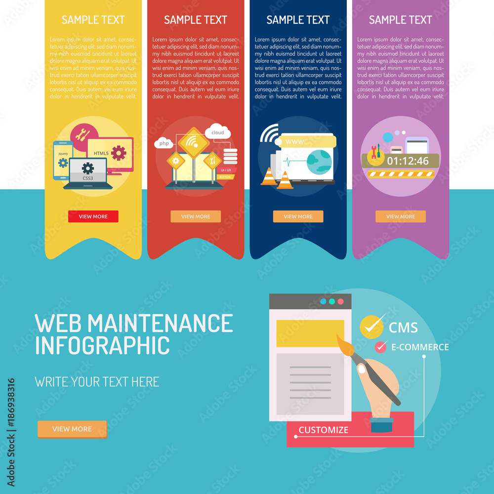 Web Maintenance Infographic Stock Vector | Adobe Stock