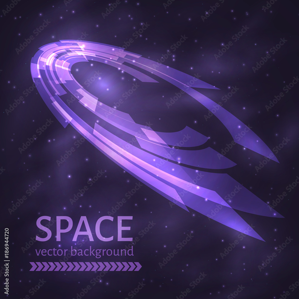 Space glowing stars cosmic background. Ultra violet futuristic abstract ...