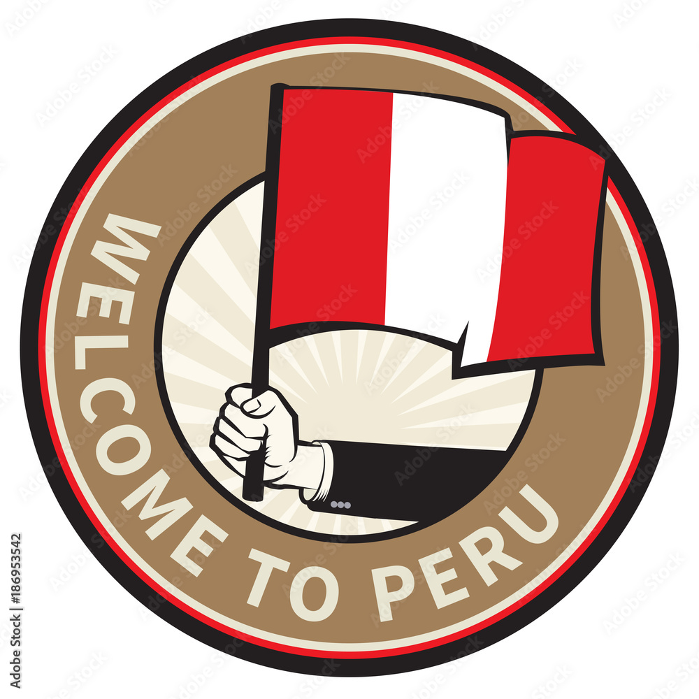 Peru country welcome sign or stamp Stock Vector | Adobe Stock
