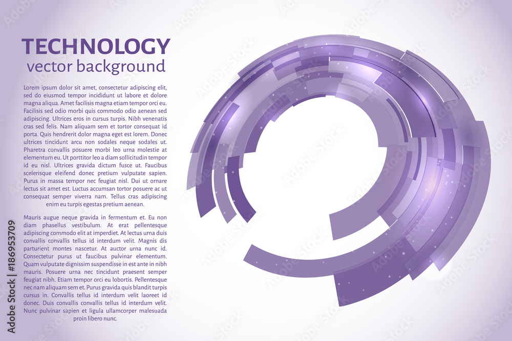 Ultra violet technology abstract circle background. Easy to edit design ...