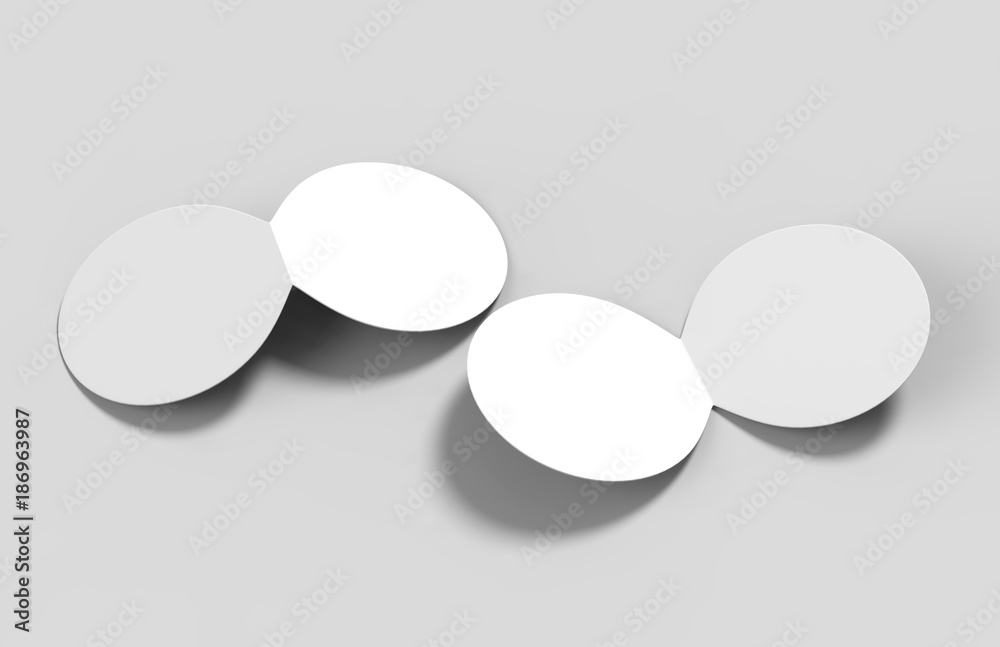 Circle bi fold brochure blank white template for mock up and ...
