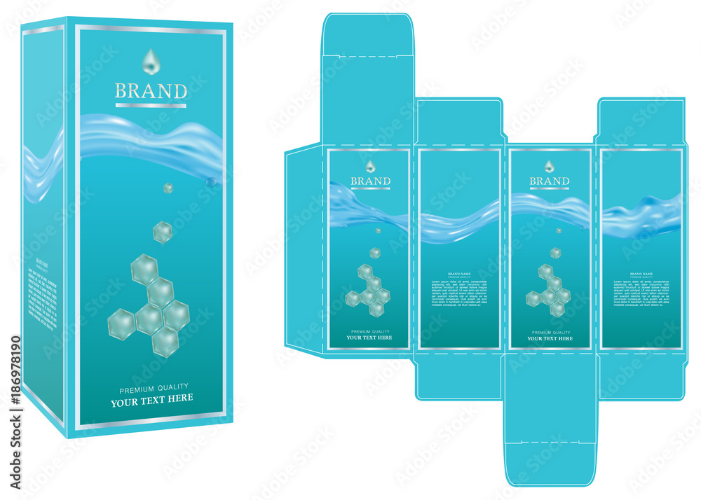 Packaging design, luxury box template and mockup box. Vector ...