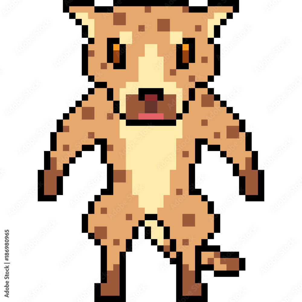 vector pixel art dog monster Stock Vector | Adobe Stock
