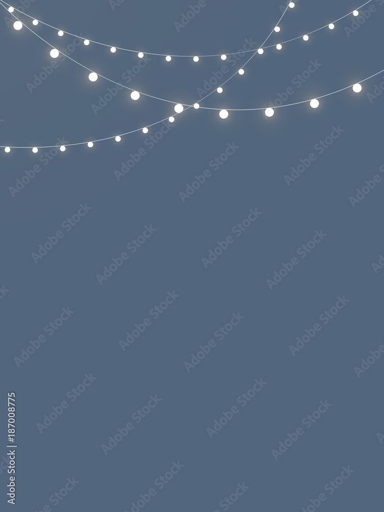 String lights in blue background for decoration Stock Illustration ...