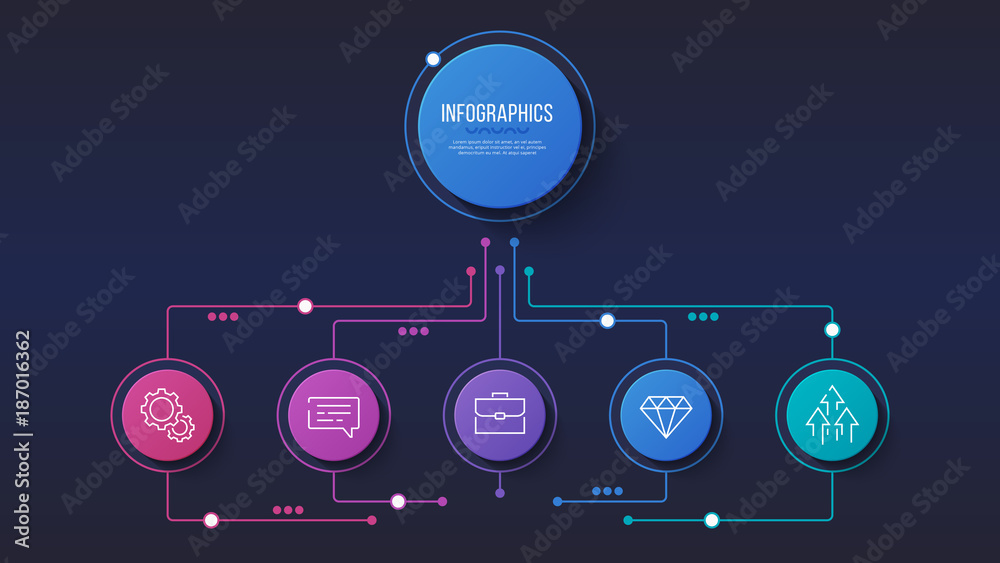 Vector 5 options infographic design, structure chart, presentation ...